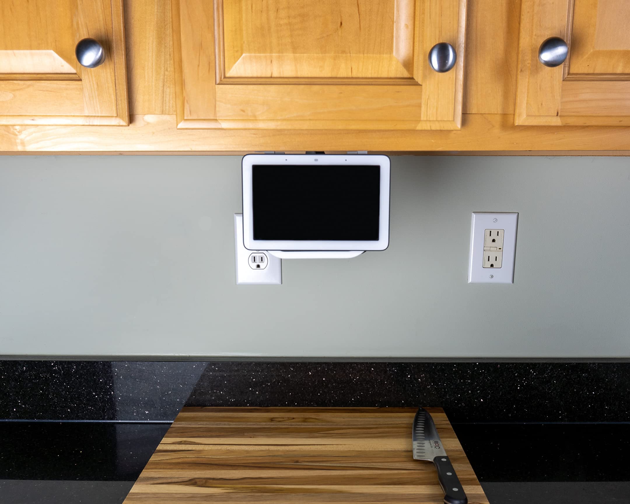 Built3D, Google Nest Hub Home Kitchen Under Cabinet Mount Bracket | All Hardware Included (White)