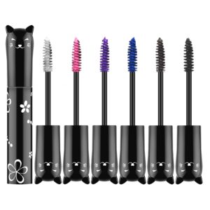 ownest 6 colors mascara set,colorful mascara waterproof long lasting thick mascara rainbow color fiber charming masacara