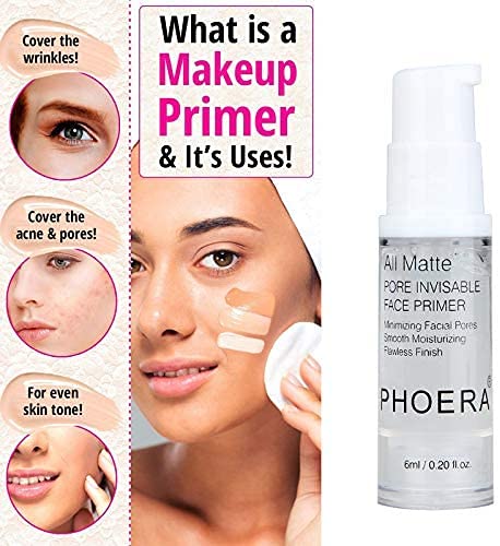 Phoera Soft Matte Full Coverage Foundation and Concealer, Poreless, Waterproof, Blendable Long Lasting 24HR Foundation 30ml with 6ml Makeup Lasting Facial Moisturizing Face Primer (102 Nude)