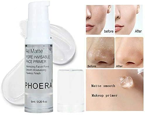 Phoera Soft Matte Full Coverage Foundation and Concealer, Poreless, Waterproof, Blendable Long Lasting 24HR Foundation 30ml with 6ml Makeup Lasting Facial Moisturizing Face Primer (102 Nude)