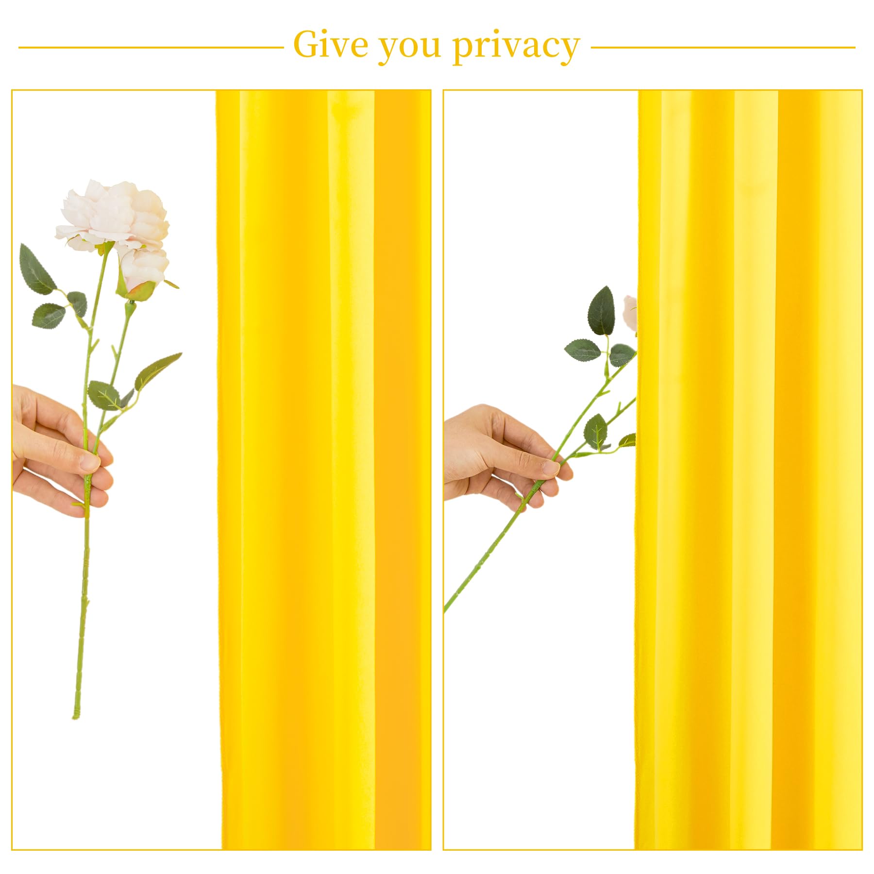 Yellow Backdrop Curtain for Parties Wrinkle Free Lemon Yellow Photo Curtains Backdrop Drapes Fabric Decoration for Birthday Party Wedding Baby Shower 5ft x 7ft,2 Panels