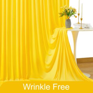 Yellow Backdrop Curtain for Parties Wrinkle Free Lemon Yellow Photo Curtains Backdrop Drapes Fabric Decoration for Birthday Party Wedding Baby Shower 5ft x 7ft,2 Panels