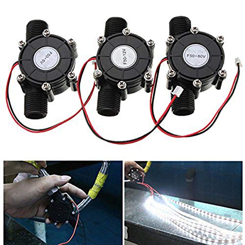 Micro Hydro Generator, Water Turbine Generator, Micro Hydroelectric Charging Tool, Micro-Hydro Water Flow Pump, Black, DC 80V