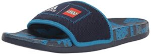 adidas unisex adilette comfort slides sandal, dark blue/chalk white/blue rush, 14 women/13 men