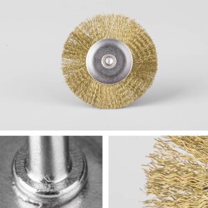 SUJAYU Wire Brush for Drill, 30 Pcs Brass Wire Wheel for Drill, Dremel Wire Brush Dremel Bits Dremel Accessories, Buffing Wheel Drill Wire Brush Drill Sanding Attachment