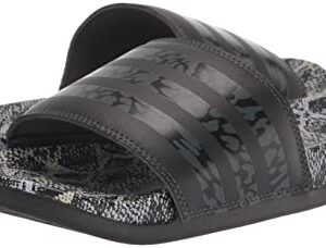 adidas Women's Adilette Comfort Slides Sandal, Core Black/Core Black/Almost Pink, 8