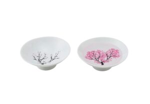 丸モ高木陶器 japanese sakura cherry blossom color changing sake cups (pair), magical blooming sake cups