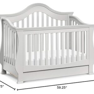 DaVinci Ashbury 4-in-1 Convertible Crib with Toddler Bed Conversion Kit in Cloud Grey, Greenguard Gold Certified