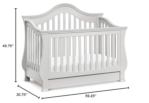 DaVinci Ashbury 4-in-1 Convertible Crib with Toddler Bed Conversion Kit in Cloud Grey, Greenguard Gold Certified