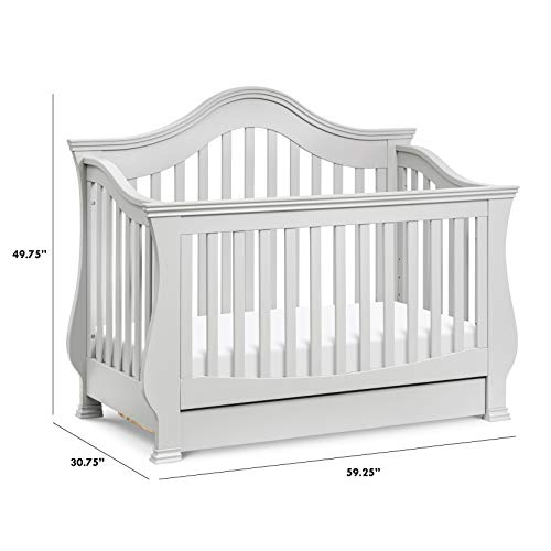 DaVinci Ashbury 4-in-1 Convertible Crib with Toddler Bed Conversion Kit in Cloud Grey, Greenguard Gold Certified