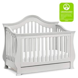 DaVinci Ashbury 4-in-1 Convertible Crib with Toddler Bed Conversion Kit in Cloud Grey, Greenguard Gold Certified