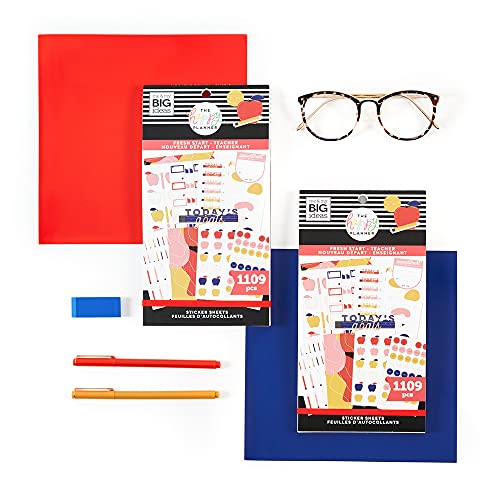 The Happy Planner Sticker Value Pack - Planner & School Accessories - Fresh Start Teacher Theme - Multi-Color - Great for Planning & Assignments - 30 Sheets, 1109 Stickers