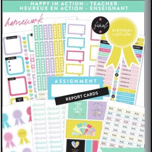 The Happy Planner Sticker Value Pack - Planner & School Accessories - Happy in Action Teacher Theme - Multi-Color - Great for Planning & Assignments - 30 Sheets, 1014 Stickers