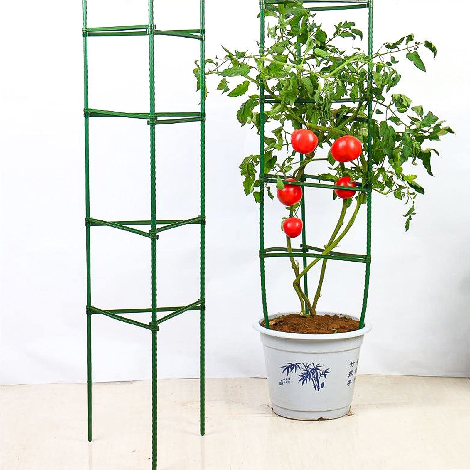 30PCS Stake Arms for Tomato Cage，Expandable Trellis Connectors-11.8" with 2 Buckles for Tomato Cage Attach 11mm Diameter Plant Stakes