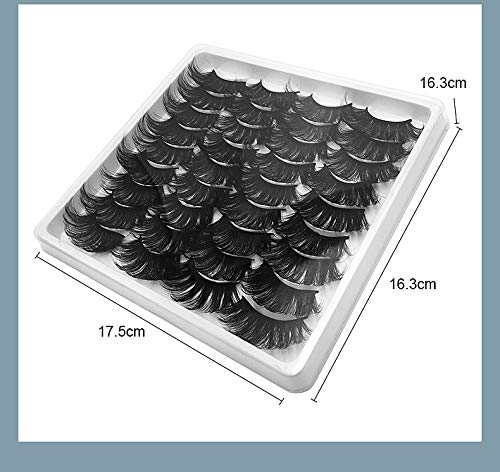 AMSDCN NEW 18pair Fluffy Lashes Mink Hair False Eyelashes 20mm-25mm 3d Lashes Dramatic Long Messy Natural Lashes Makeup Mink Eyelashes (MA03)