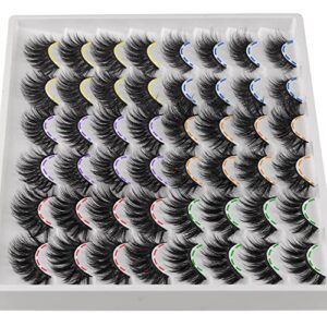 ruairie 24 pairs false eyelashes natural look wispy fake eyelashes pack 6 styles mixed natural mink lashes fluffy 16-20mm false lashes bulk