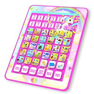 Lexibook Unicorn Educational Bilingual Interactive Learning Tablet, Toy to Learn Alphabet Letters Numbers Words Spelling and Music, English / Spanish Languages, Pink, JCPAD002UNIi2