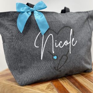 Personalized Large Nurse Tote Bag - Custom Gift for Nurse - Customized Tote Bag - Gift for Nurse - Personalized Gift - Nurse Graduation Gift - Gift for Doctor