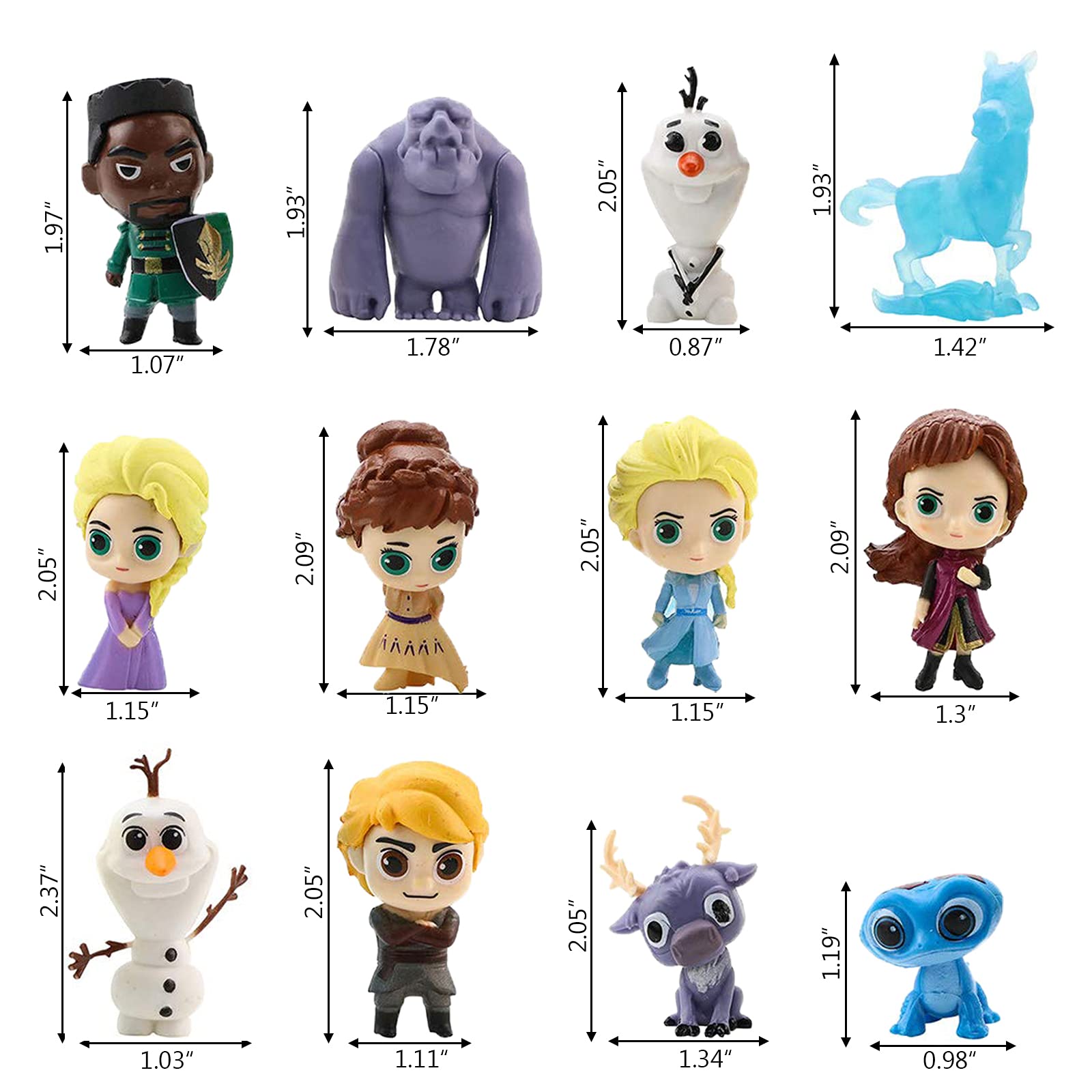 Frozen Cake Topper, 12Pcs Frozen Cake Decorations Action Figures, Frozen Action Figure, Mini Figurines Toy Frozen Cake Decoration for Kids Birthday Baby Shower Frozen Theme Party Supplies Birthday