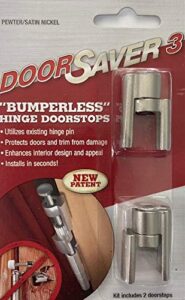 doorsaver 3 bumperless hinge door stop 2-pack in satin nickel