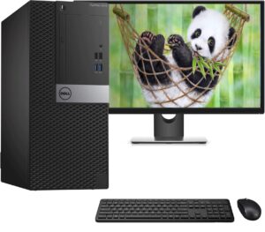 dell optiplex tower desktop computer pc, intel core i5 6500, 3.2ghz processor, 16gb ram, 512gb m.2 ssd, wifi & bluetooth, fhd 24 monitor, wireless keyboard and mouse, windows 10 pro (renewed)