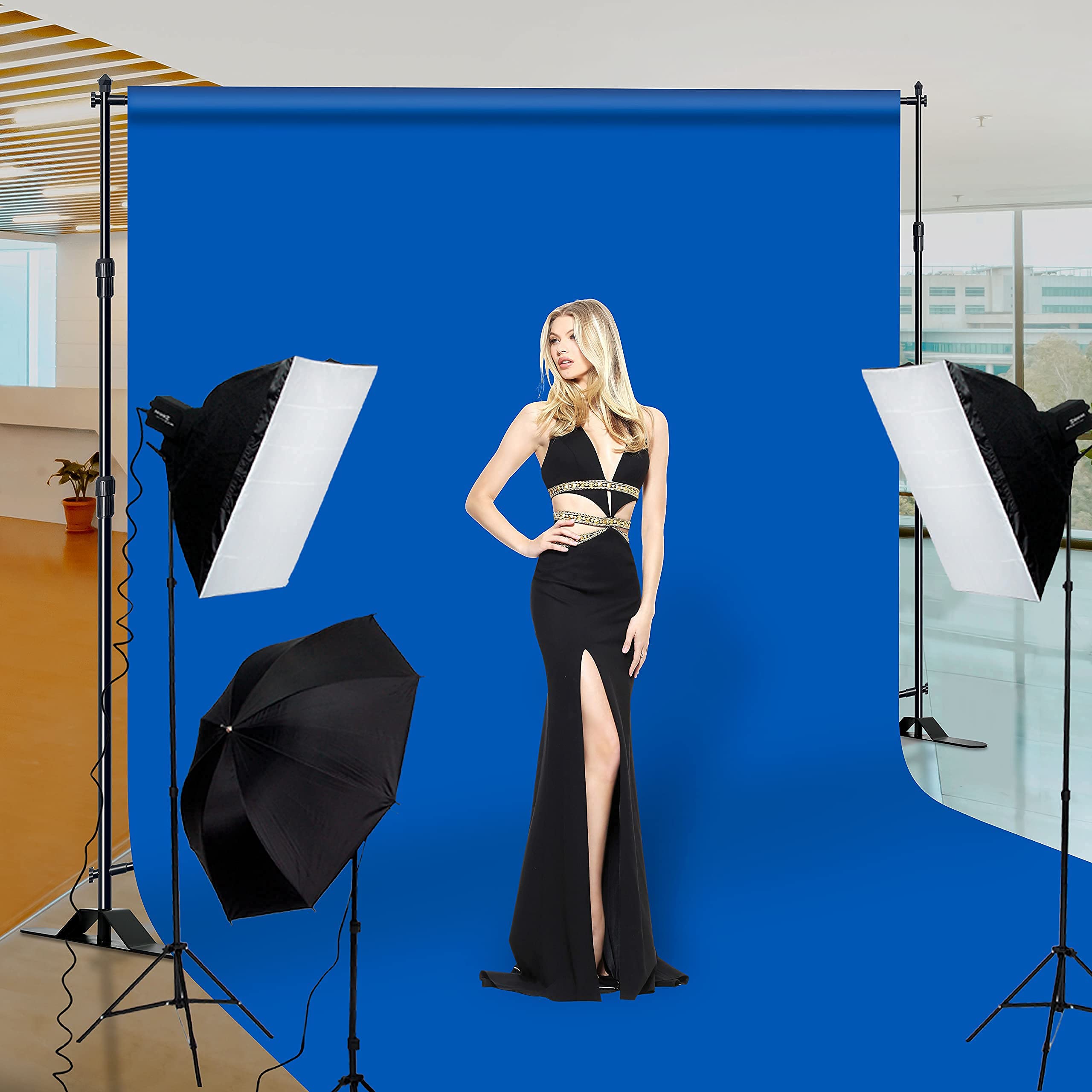 INNOVSIGN 8x8 ft Adjustable Backdrop Banner Stand, Heavy Duty Telescoping Step and Repeat Photo Background Stand for Photography Backdrop Stand and Trade Show Display