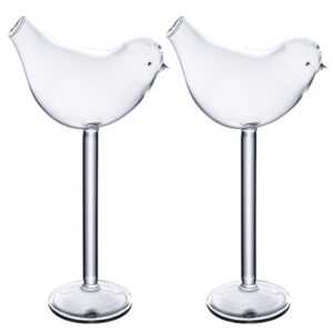 doitool coupe glass 2 pcs cocktail glass 150ml bird design clear juice cup individuality glass goblet wine decanter for home bar restaurant cocktail glasses