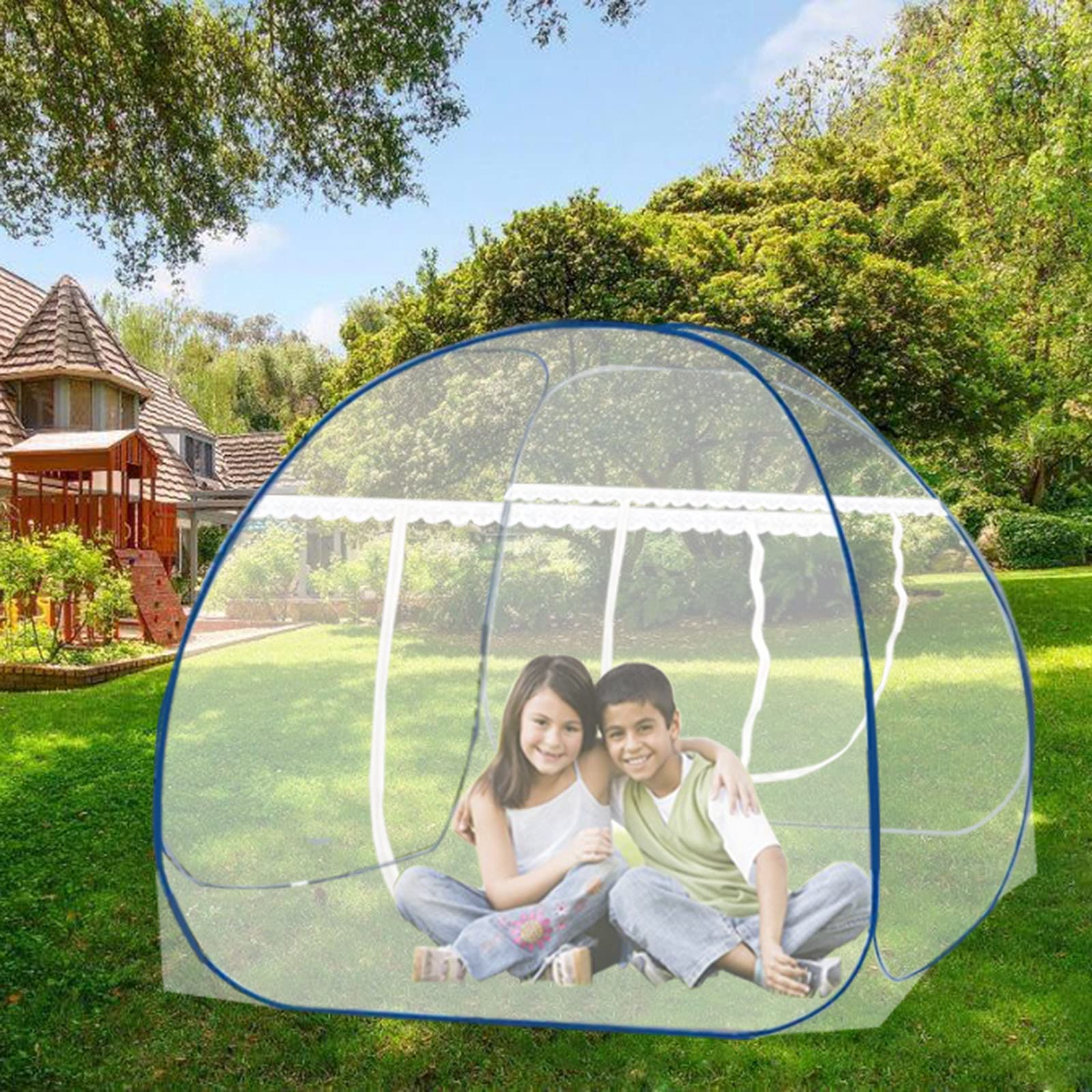 Mosquito Net for Bed,Pop-Up Mosquito Tent Portable Folding Design with Net Bottom,Suit for Patio Bedroom Camping Trips (79 x71x59 inch)