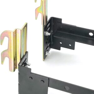 POROHOM 2Pcs #711 Bolt-On to Hook-On Bed Frame Conversion Brackets with Hardware Hook Plate,Headboard Hook Set, Hook on Bed Rails, Hook on Bed Frame Brackets