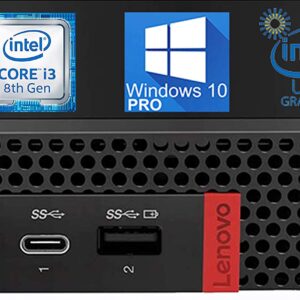 Lenovo ThinkCentre M720q Tiny Desktop Computer, Intel i3-8100, 16GB RAM, 256GB NVMe, 4K Monitor Support DisplayPort, HDMI, AC Wi-Fi, Bluetooth - Windows 10 Pro (Renewed)