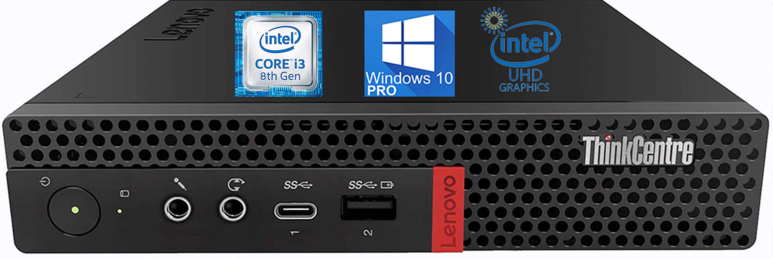 Lenovo ThinkCentre M720q Tiny Desktop Computer, Intel i3-8100, 16GB RAM, 256GB NVMe, 4K Monitor Support DisplayPort, HDMI, AC Wi-Fi, Bluetooth - Windows 10 Pro (Renewed)