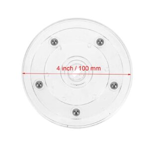 Geesatis 1 Pcs Acrylic Lazy Susan 4 inch Rotating Turntable Organizer Bearings Round Swivel Plate for Spice Rack Table Cake Kitchen Pantry, Clear