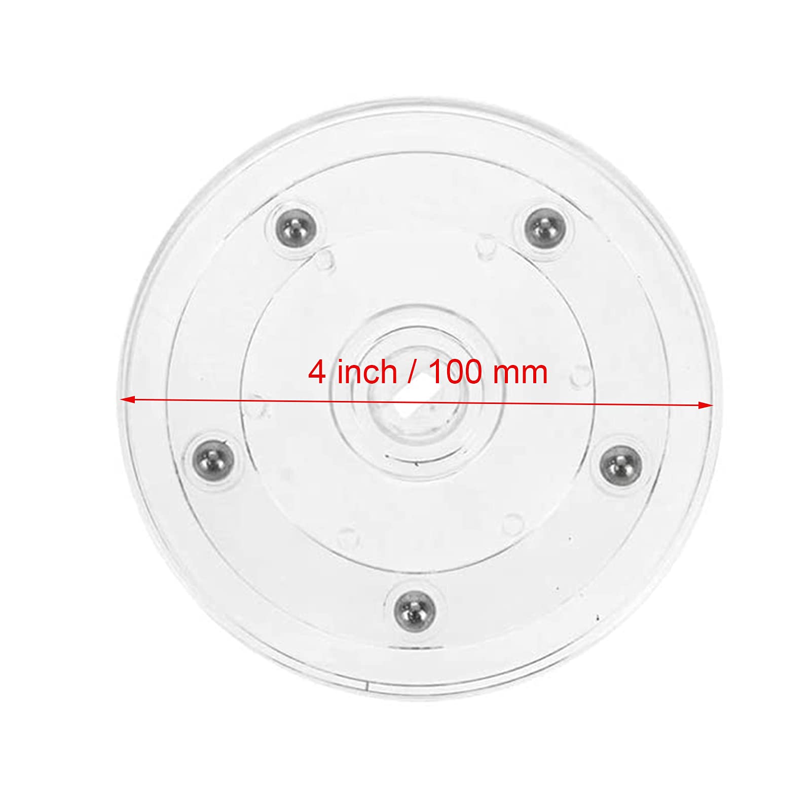 Geesatis 1 Pcs Acrylic Lazy Susan 4 inch Rotating Turntable Organizer Bearings Round Swivel Plate for Spice Rack Table Cake Kitchen Pantry, Clear