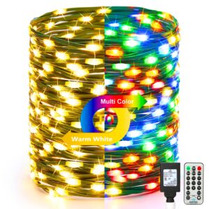 brizled color changing christmas lights, 269ft 800 led warm white & multicolor christmas lights with remote, 11 function christmas tree lights dimmable xmas string lights for indoor outdoor home decor