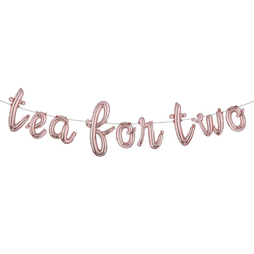 Tea for Two Balloons Tea Party Birthday Party Decor Princess ParTea Party Decorations Kids Birthday Decor Tea Second Birthday Balloon Tea for 2 (L TEA FOR TWO Rose Gold)