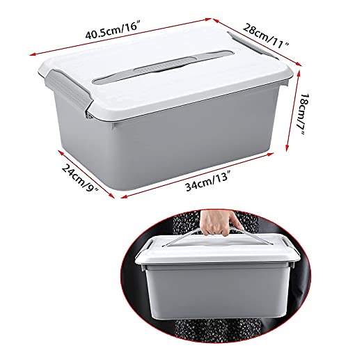 JUXYES Latchmate Stack Carry Storage Box with Divided Tray, Large Art Craft Supply Stackable Storage Container Bin with Handle Lid Latching Storage Container for School & Office Supplies