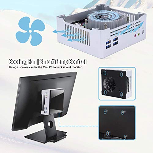 WEIDIAN NUC Mini PC Desktop PC DDR4 Octa Core i9 10880H 64GB RAM 1TB SSD 2LAN HD DP M.2 WiFi BT4.2 Windows 11 Pro Mini Business PC Built-in-Fan Mini Desktop Computer Small PC