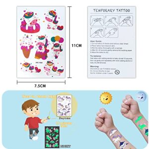 Tattoos for Kids 30 Sheets Glow in the Dark Tattoos for Kids, Luminous Kids Tattoos Temporary for Boys and Girls, Glow in the Dark Party Supplies, Fake Tattoos Kids, Birthday Party Favors for Kids 3+