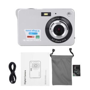 mini digital camera, 1080p hd 2.7" lcd screen 8x digital zoom 18mp 30fps video camera for kids children gift(silver)