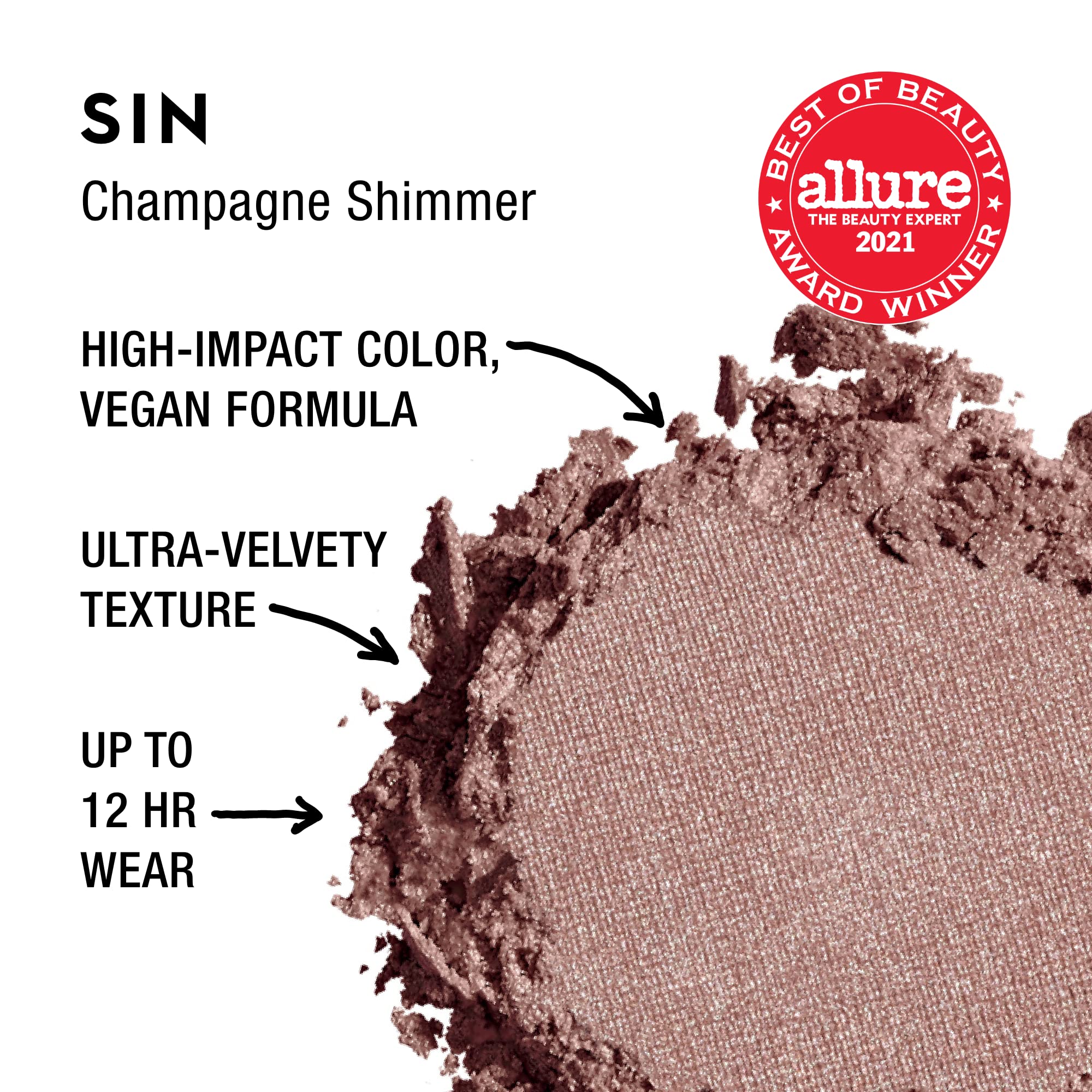 URBAN DECAY 24/7 Eyeshadow Compact - Award-Winning & Long-Lasting Eye Makeup - Up to 12 Hour Wear - Ultra-Blendable, Pigmented Color - Vegan Formula – Sin (Champagne Shimmer)