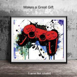 Game Room Decor - Remote Control Wall Art - Gaming Gifts for PC Gamer, Xbox, PS4, Playstation, Video Game, Arcade, Men, Teens, Kids - Man Cave, Dorm, Bar, Boys Bedroom - Urban Graffiti Posters