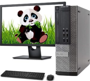 dell optiplex 9020 sff computer desktop pc, intel i5 processor, 32gb ram, 256gb m.2 ssd + 2 tb hdd, fhd 24 monitor, wireless keyboard and mouse, wifi & bluetooth, windows 10 pro (renewed)