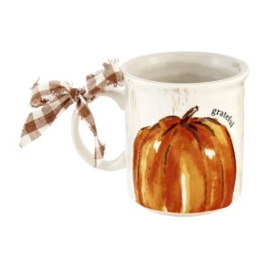 mud pie, orange, 21 oz oversized harvest pumpkin mug, orangepumpkin