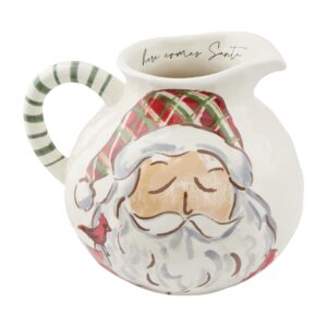 mud pie christmas santa pitcher, multi, 90 oz