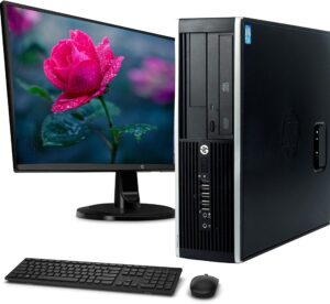 hp elite 6300 small form computer desktop pc, intel core i5 proccessor, 16gb ram, 256gb m.2 ssd, wifi & bluetooth, wireless keyboard and mouse, 22-inch fhd monitor, windows 10 pro (renewed)