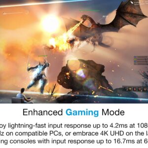 Optoma UHD35 True 4K UHD Next Generation Gaming Projector | 3600 Lumens | 4.2ms Response Time at 1080p with Enhanced Gaming Mode