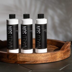 Naked Sun Honey Glow Spray Tanning Solution Trio Bundle (3 Items): Dark Bronze, Violet and Rapid Express Airbrush Tan Mist