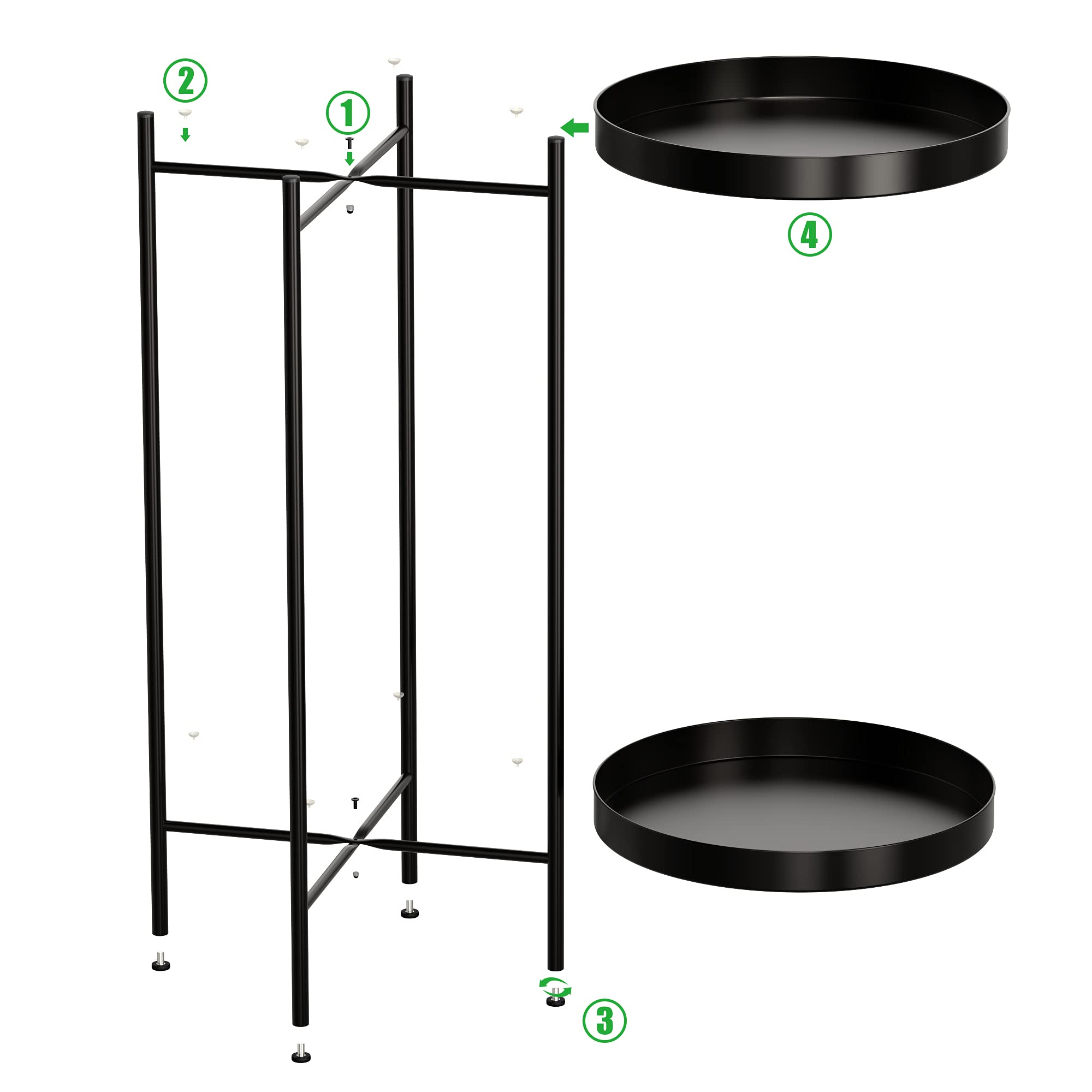 OVICAR Plant Stand Indoor Outdoor - Flower Pot Holder Metal Plant Rack Organizer , 2 Tiers Tall Planter Display Storage Shelf For Home Garden Patio Bathroom Office Living Room Balcony Corner(Black)