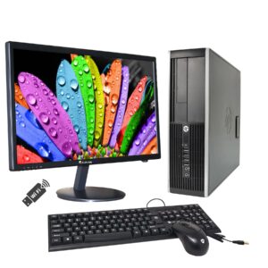 hp compaq pro 6300 sff desktop home computer pc with 24 monitor(hdmi) (intel pentium 3.0 ghz, 8gb ddr3, 500gb hdd, wi-fi, dp port, vga, usb 3.0 windows 10 home 64-bit)(renewed)