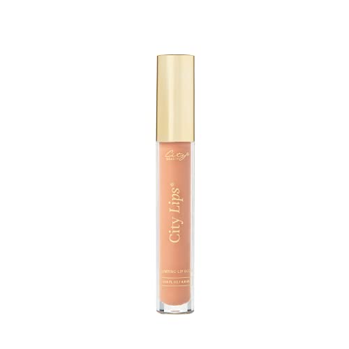 City Beauty City Lips - Plumping Lip Gloss - Hydrate & Volumize - All-Day Wear - Hyaluronic Acid & Peptides Visibly Smooth Lip Wrinkles - Cruelty-Free (Nude)